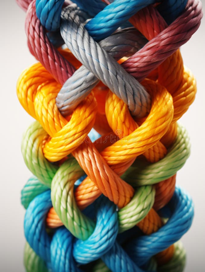 Collaborative Synergy through Teamwork, Using Diverse Ropes Stock ...