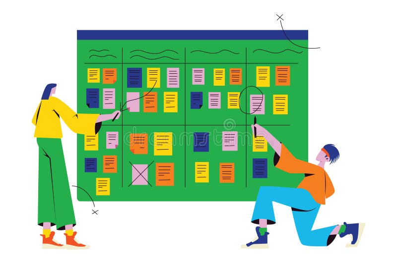 Collaborative Task Management Illustration Stock Vector - Illustration ...