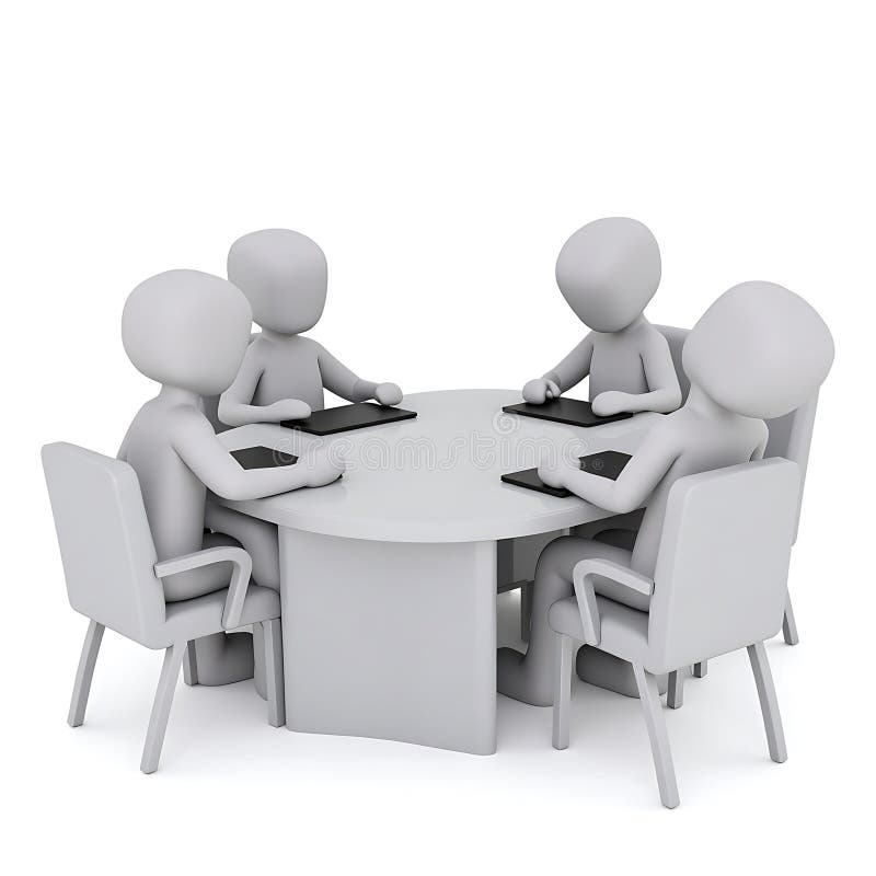 A Collaborative Team Brainstorming Innovative Ideas Around a Circular ...