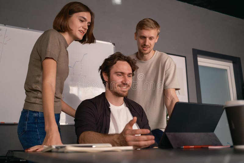 Collaborative Team Brainstorming in a Modern Office on a Creative ...