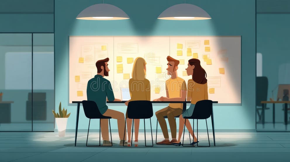 A Collaborative Team Brainstorming and Working Together on Ideas for a ...