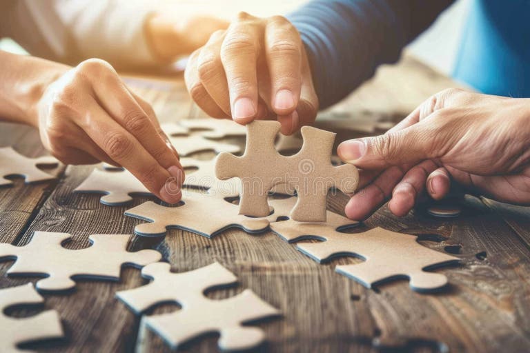 Collaborative Team Building Activity with Hands Connecting Puzzle ...