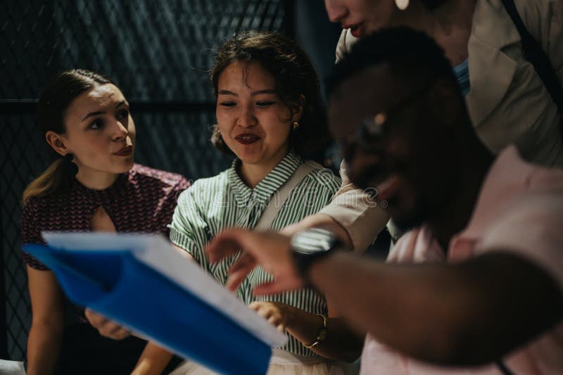 Collaborative Team Discussion in Modern Office Setting with Diverse ...