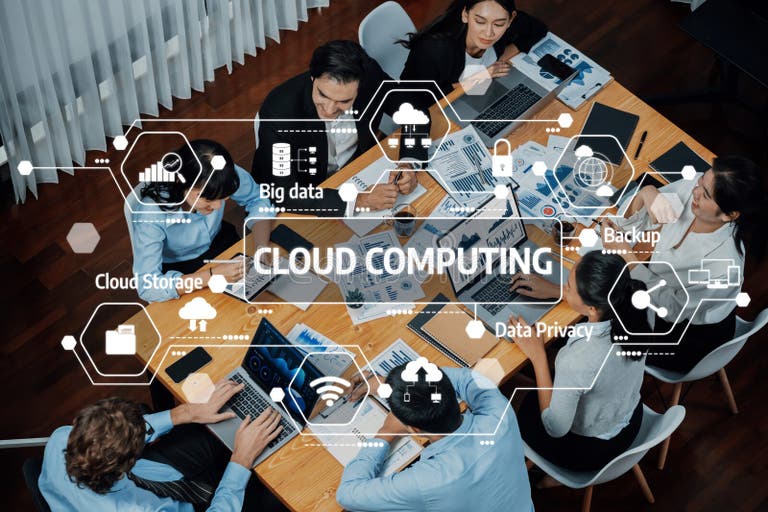 Collaborative Team Engaged in Cloud Computing Strategies with Digital Interface Features in ...