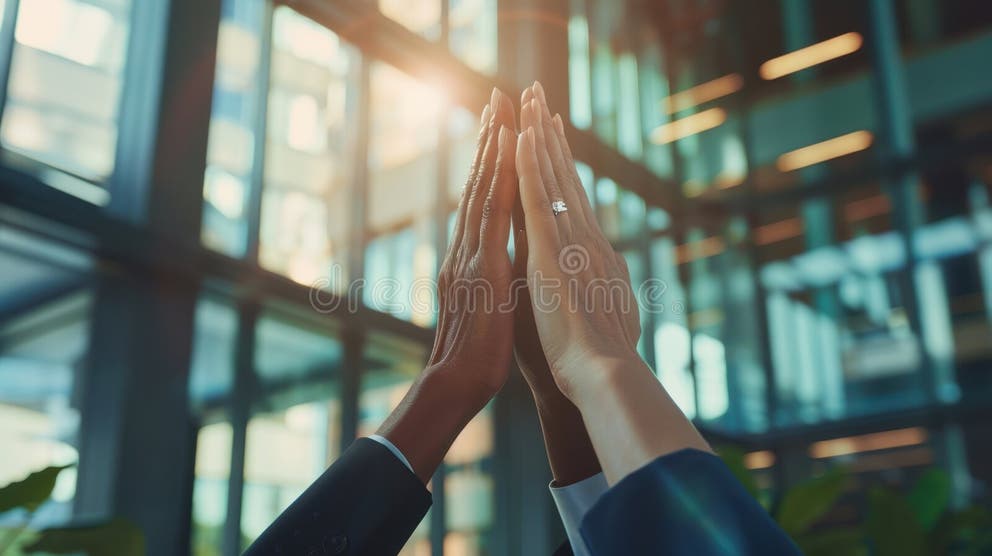 The Collaborative Team High-five.. AI Generated Stock Image - Image of ...