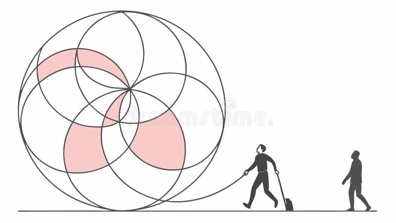 Collaborative Team Interacting with Abstract Sphere, Vector Design ...