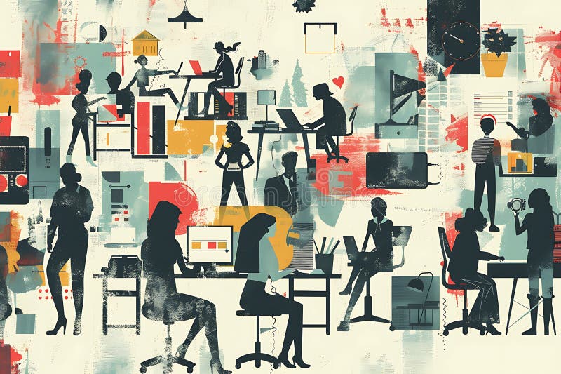 A Collaborative Team Poster Featuring Innovation-focused Office Objects ...