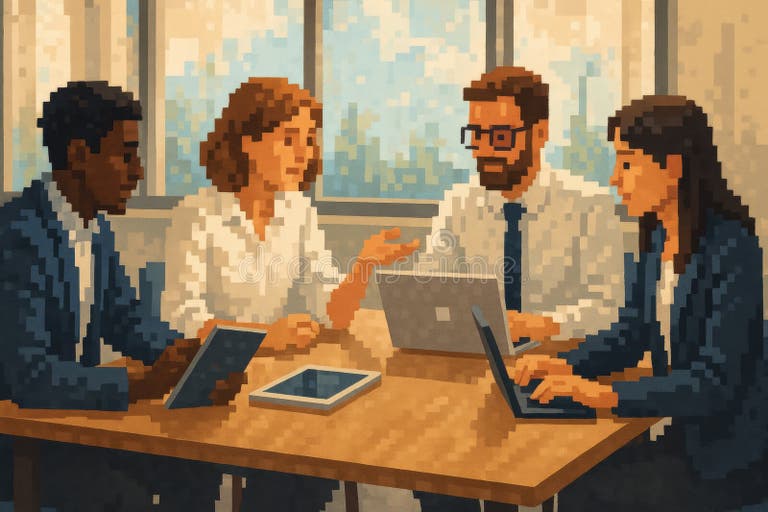 Collaborative Teamwork and Brainstorming Session for Innovative Office ...