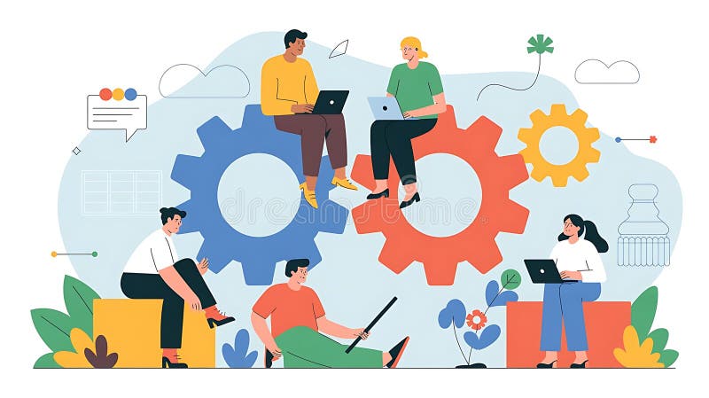 Collaborative Teamwork and Business Concept Depicted by People Working ...