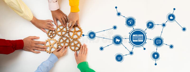 Collaborative Teamwork Concept with Hands and Gears Overlaid with ...