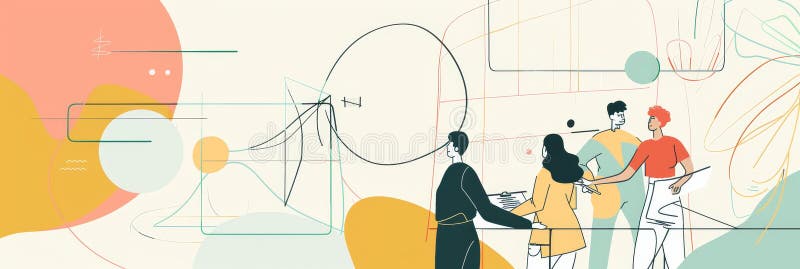 Collaborative Teamwork and Creative Thinking Illustrated a Digital ...