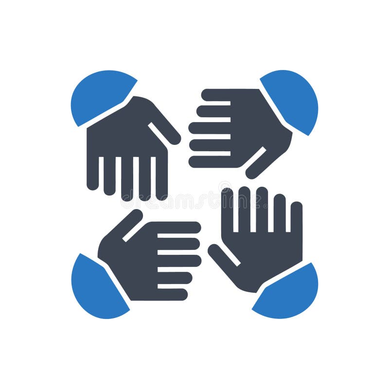 Collaborative Teamwork Hands Icon Stock Vector - Illustration of icon ...