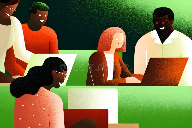 Collaborative Teamwork in a Modern Workspace that Inspires Diverse ...