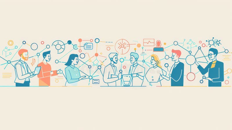 Collaborative Teamwork and Networked Communication Concept this ...