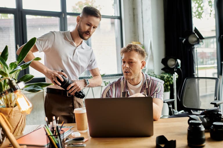Collaborative Tech Exploration Stock Image - Image of browsing, office ...