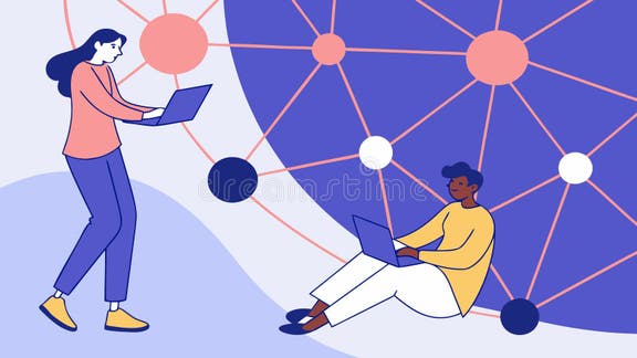 Collaborative Tech Solutions, Connected Teamwork, Vector Design ...