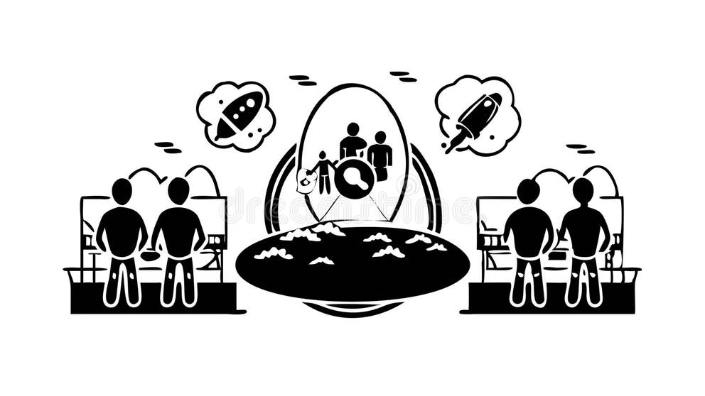 Collaborative Thinking and Brainstorming Concept. Vector Design Generative AI Stock Vector ...