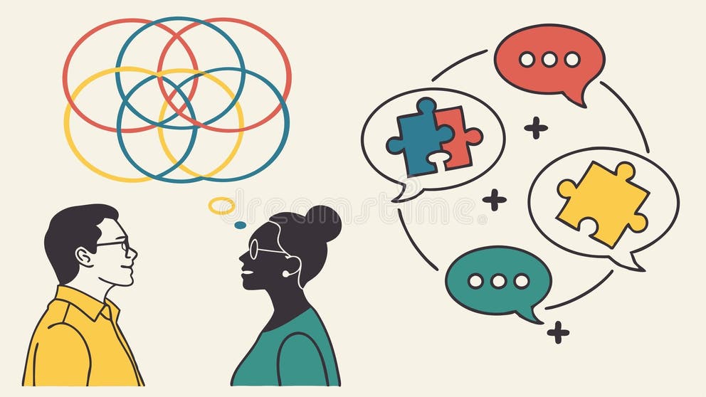 Collaborative Thinking Interconnected Minds, Vector Design Generative ...