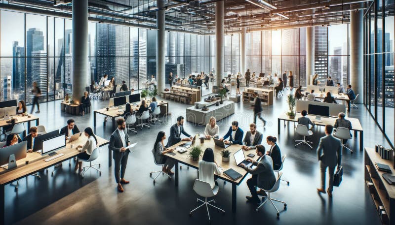 Collaborative Urban Hub Diverse Professionals Engage in Dynamic Co ...