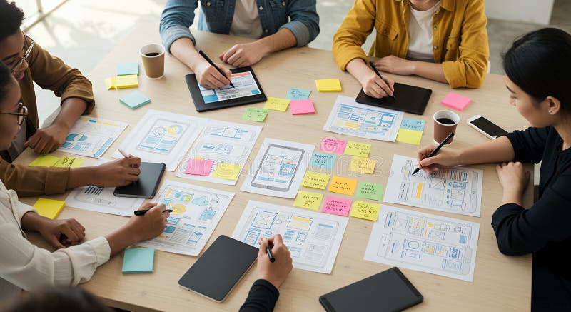 UX UI Team Brainstorming: Collaborative Mobile App Design & Development ...