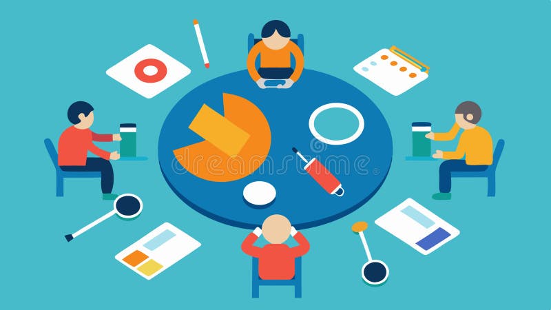 Collaborative Work Area a Round Table Where Students are Working ...