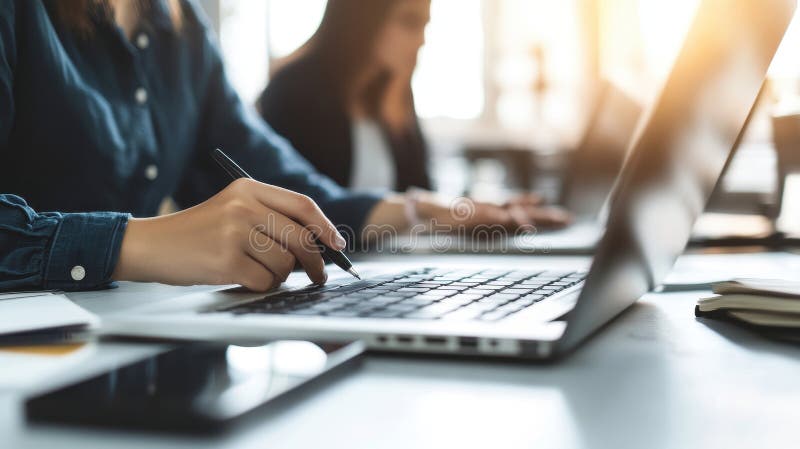 Collaborative Work Environment: Laptop, Pen, and Focus on Success at ...