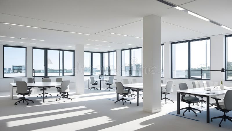 Collaborative Work Environment Modern Office Interior Design Bright ...