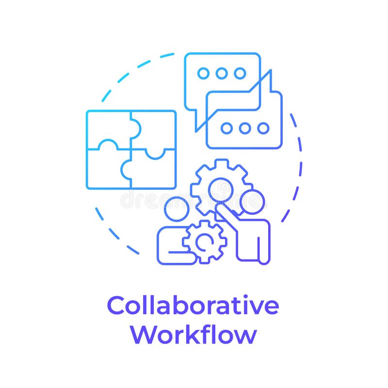 Collaborative Workflow Blue Gradient Concept Icon Stock Vector ...