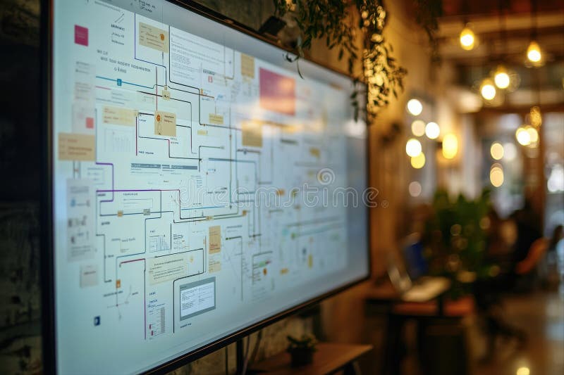 Collaborative Workflow Visualization in a Modern Office Space Digital Display Bright Environment ...