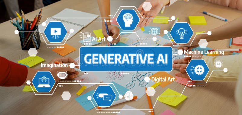 Collaborative Workshop on Generative AI with Creative Concepts on Table and Tech Icons ...