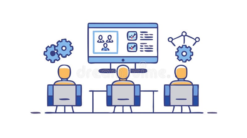 Collaborative Workspace or Call Center with Multiple Staff, Vector ...