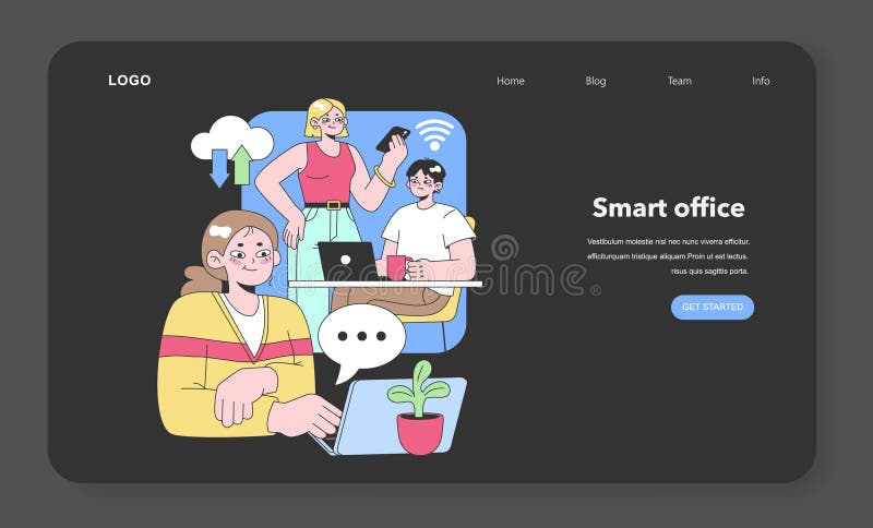 Collaborative Workspace Concept. Flat Vector Illustration Stock Vector ...