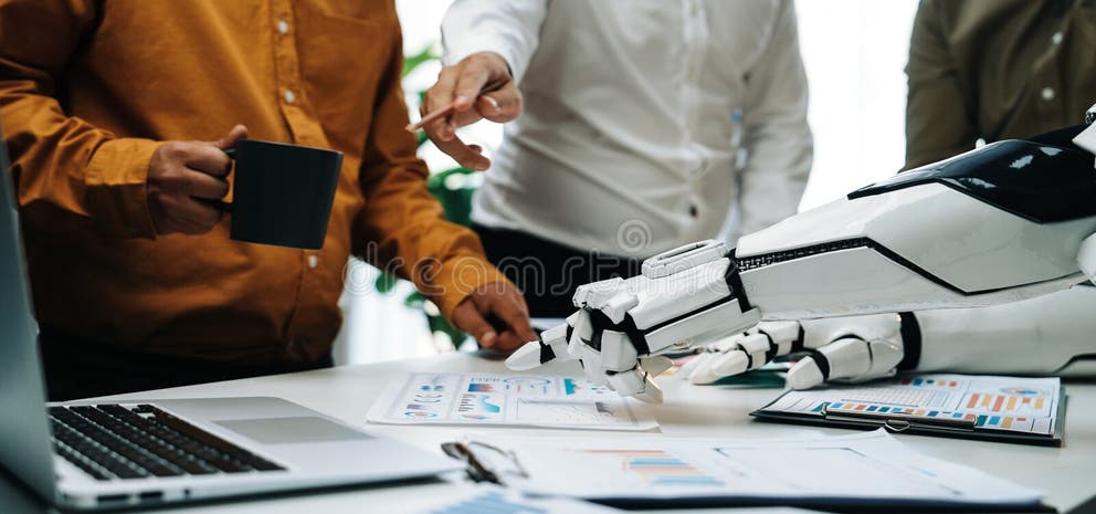 Collaborative Workspace Featuring Human and Robot Interaction with Technology, Charts, and ...