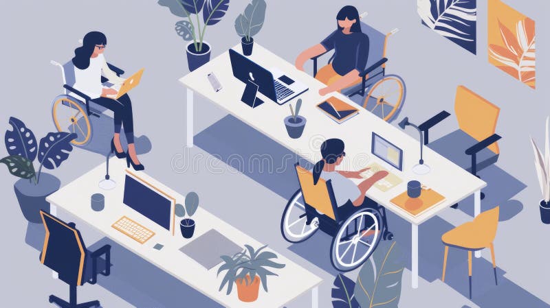 Collaborative Workspace with People Working and Interacting in an ...