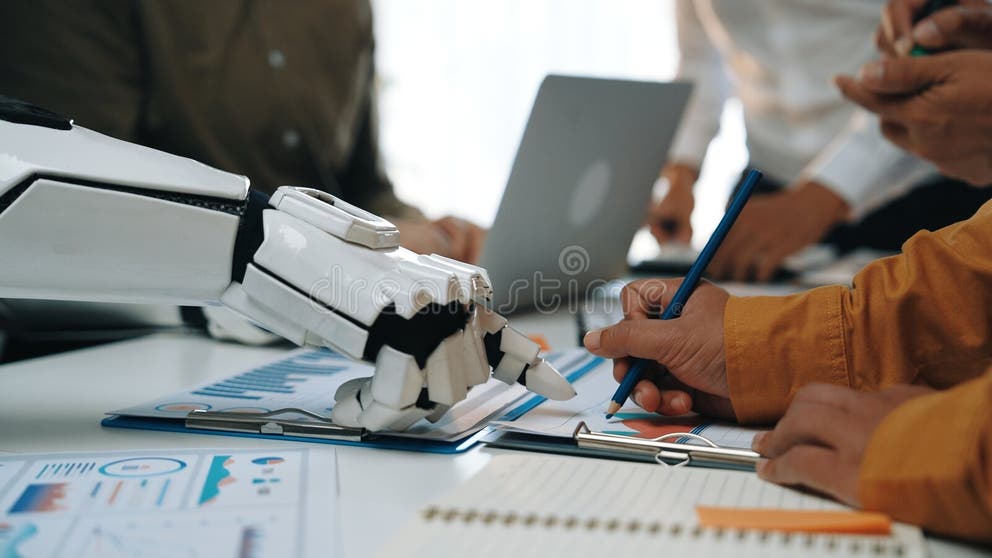Collaborative Workspace Showcasing a Robotic Arm Interacting with Human ...