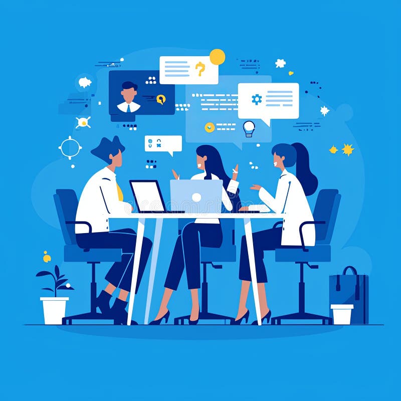 Collaborative Workspace with a Small Team Engaged in Creative ...