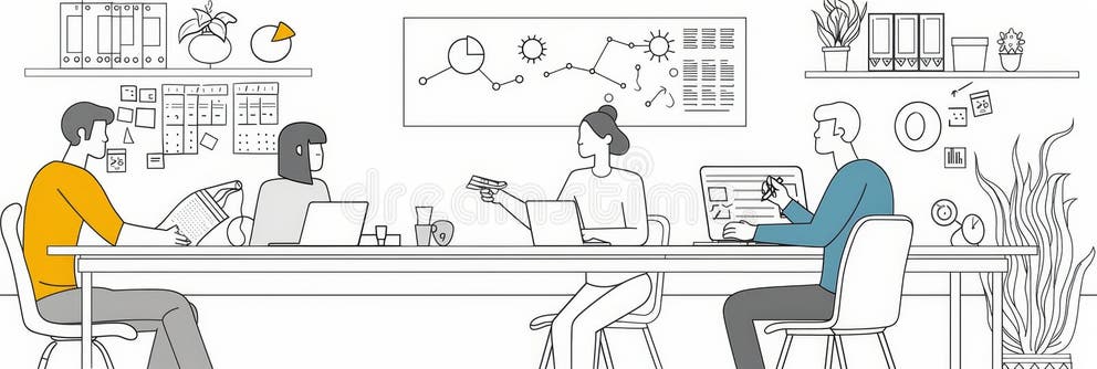 Collaborative Workspace Team Brainstorming and Project Planning a Team ...