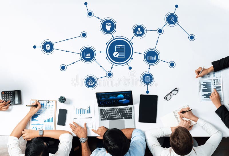 Collaborative Workspace with Technology and Data Visualization Elements ...