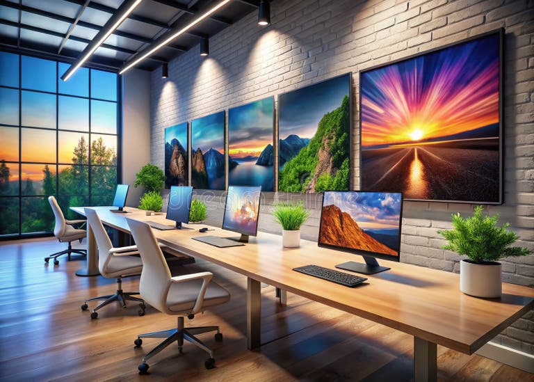 Collaborative Workspace WallMounted Monitors Showcase Diverse Project ...