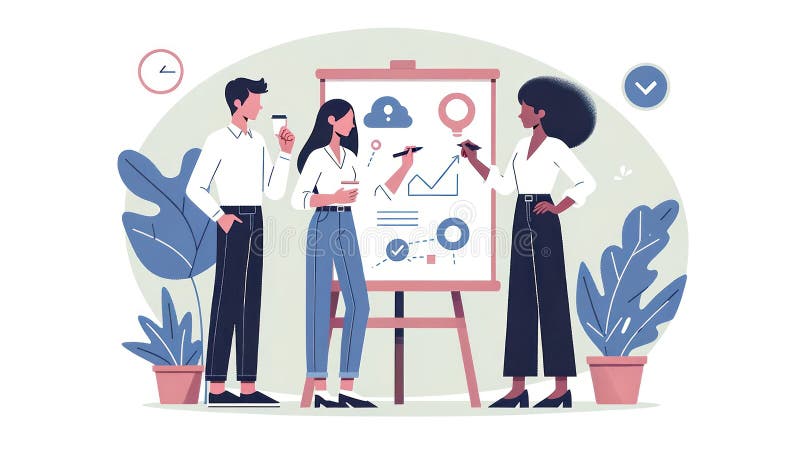 Collaborative Workspace with Young Employees in Minimalistic Flat ...