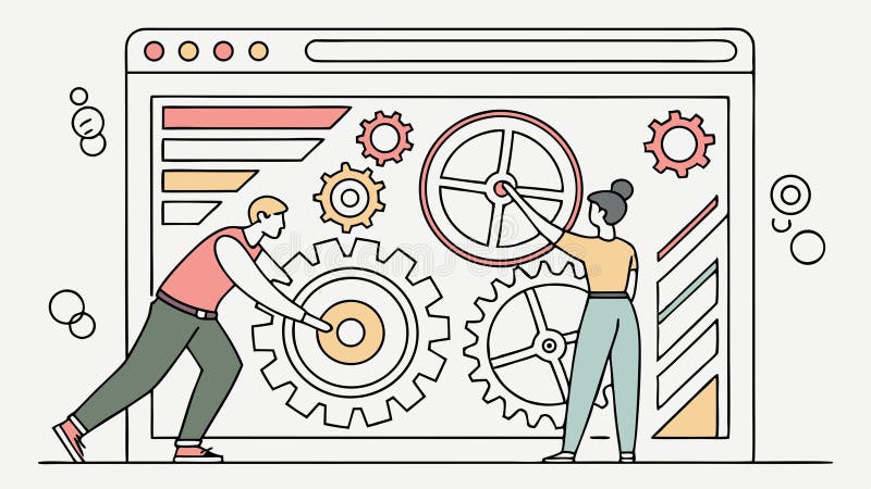 Collaborators Working Together on Digital Gears for System Setup ...