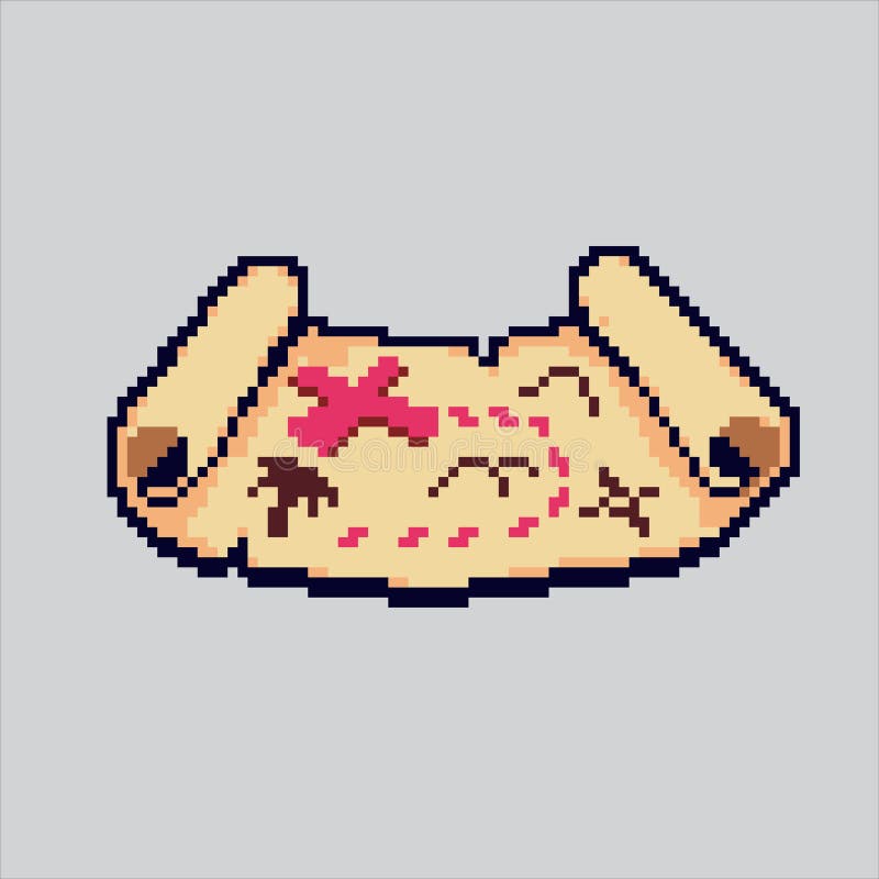 Pixel Art Treasure Map Pirates Illustration Vector for Game Stock ...