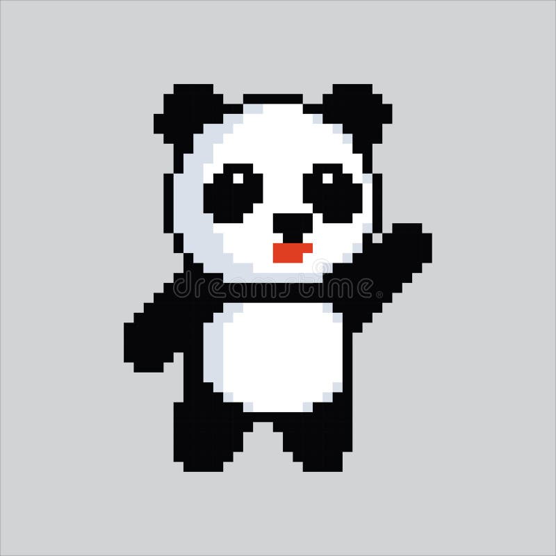 Pixel Art Panda Illustration Vector for Game Design Stock Vector ...