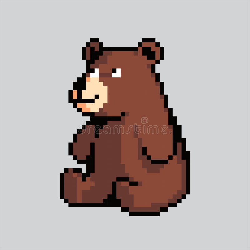 Pixel Art Bear Illustration Vector for Game Design Stock Illustration ...