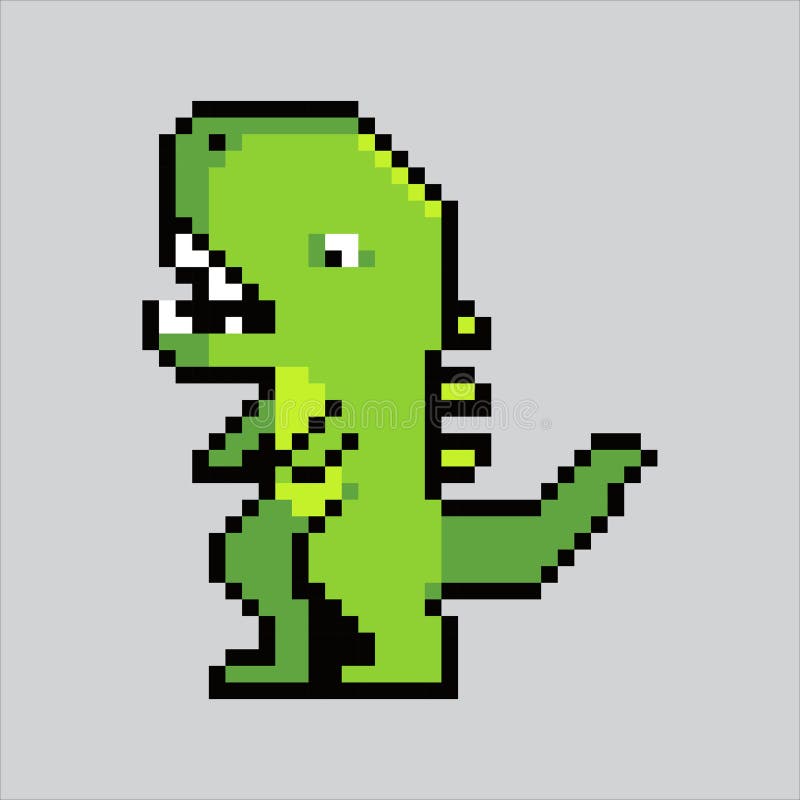 Pixel Art T-rex Illustration Vector for Game Design Stock Illustration ...