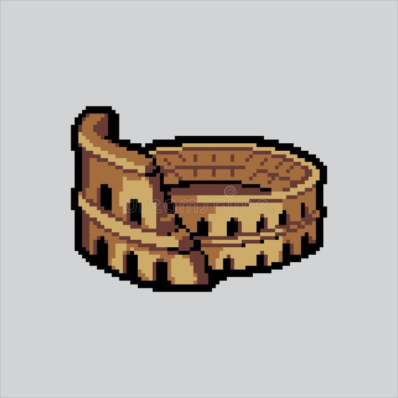 Pixelated Coliseum Landmark Stock Illustrations – 2 Pixelated Coliseum ...