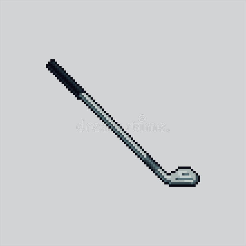 Pixel Art Golf Stick Sports Equipment Icon Illustration Vector for Game ...