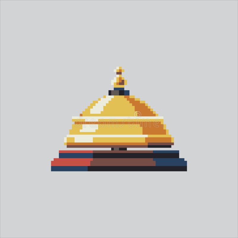 Pixel Art Hotel Desk Table Bell Icon Illustration Vector for Game ...