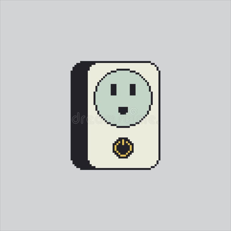 Pixel Art Electric Smart Plug Socket Icon Illustration Vector for Game ...