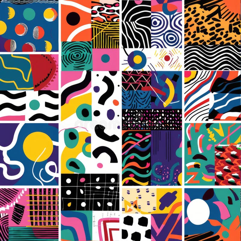 A Collage of Abstract Designs in Various Colors. Suitable for ...